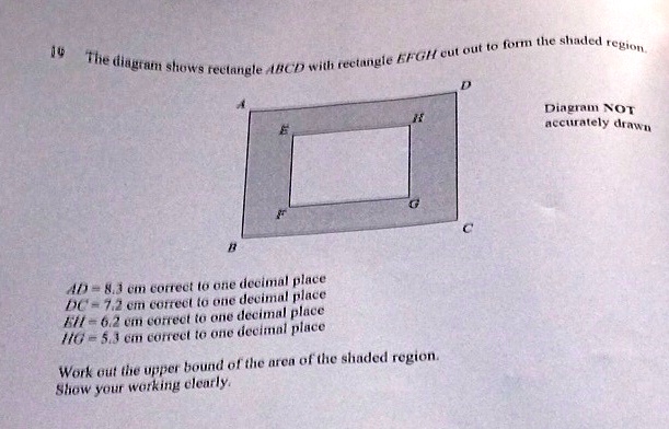SOLVED: 10. The diagram shows rectangle ABCD with rectangle EFCH cut out to form the shaded ...