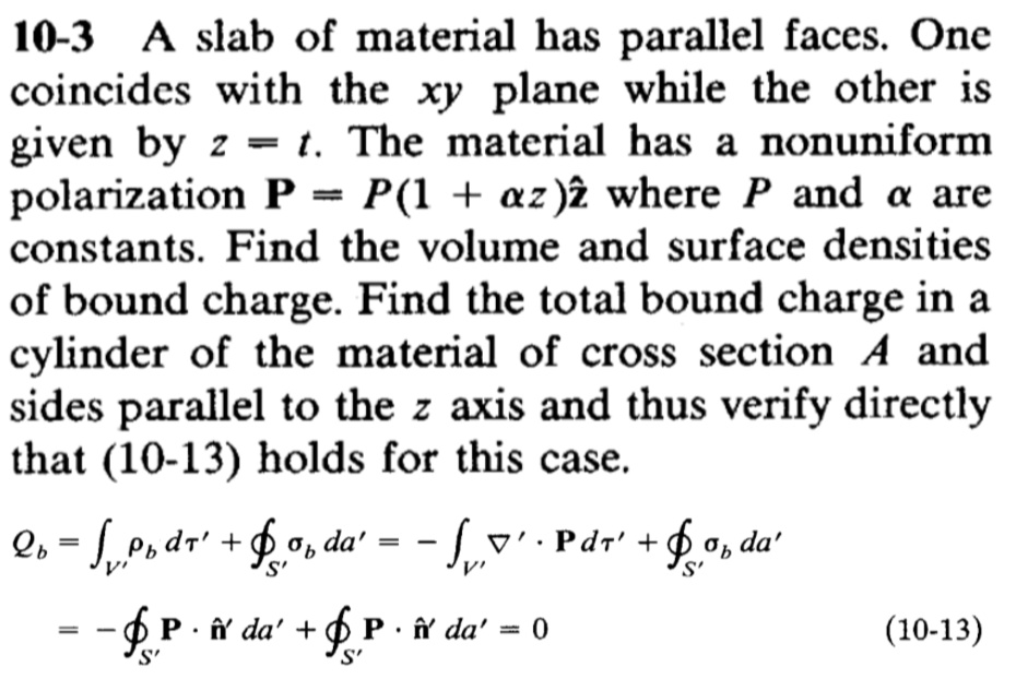 10 3 a slab of material has parallel faces one coincides with the xy ...