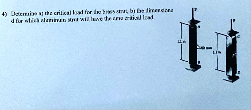 SOLVED: 4 Determine a the critical load for the brass strut.bthe ... SOLVED: 4 Determine a the critical load for the brass strut.bthe ...