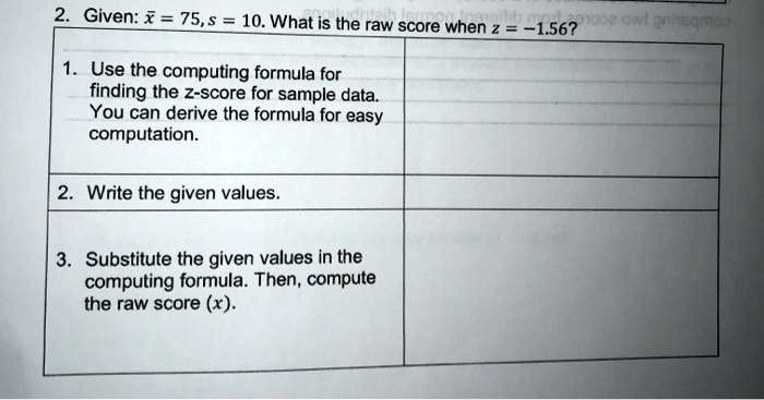 given f 758 10 what is the raw score when 1 156 use the computing ...