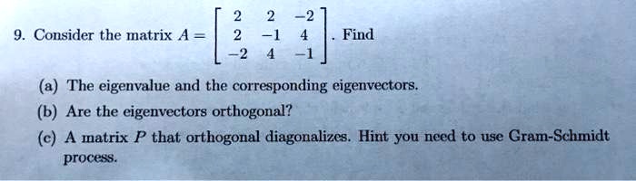 SOLVED: Consider the matrix A - Find The eigenvalue and the ...