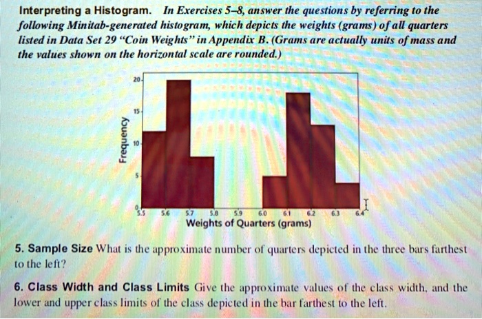 interpreting a histogram exercises 5 8answer the questions by referring to the following minitab ...