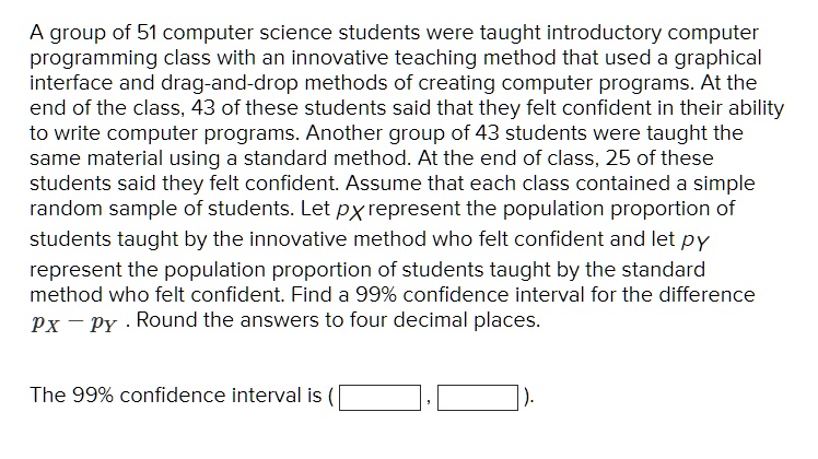 A group of 51 computer science students were taught an introductory ...