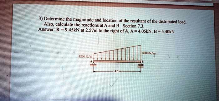 SOLVED: Determine the magnitude and location of the resultant of the distributed load. Also ...