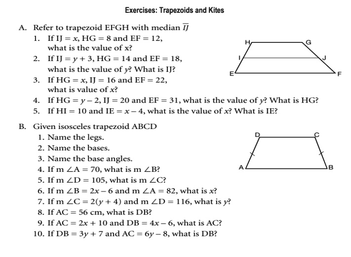 exercises trapezoids and kites refer to trapezoid efgh with median ij ...