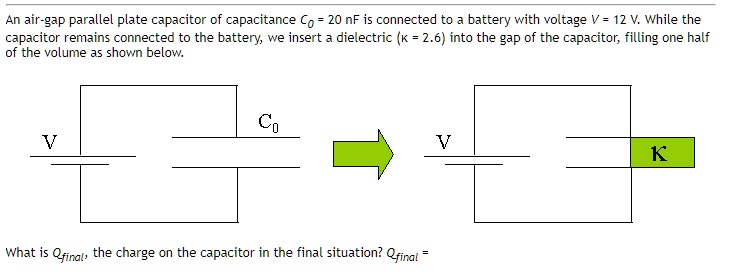air gap parallel plate capacitor of capacitance co 20 nf is connected ...