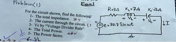 SOLVED: Problem (1) Etam.1 R = 32Ω, X = 7Ω For the circuit shown, find the following: 1- The ...