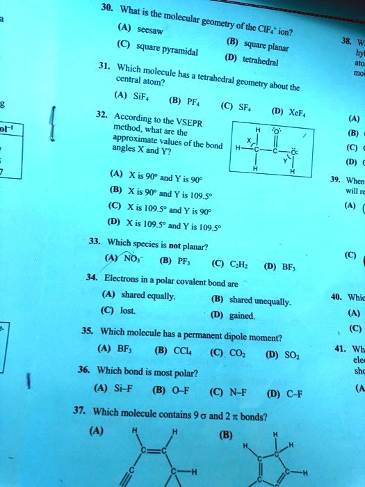 SOLVED What Is The Molecular Geometry Of The CIF4 Ion Square SOLVED What Is The Molecular Geometry Of The CIF4 Ion Square