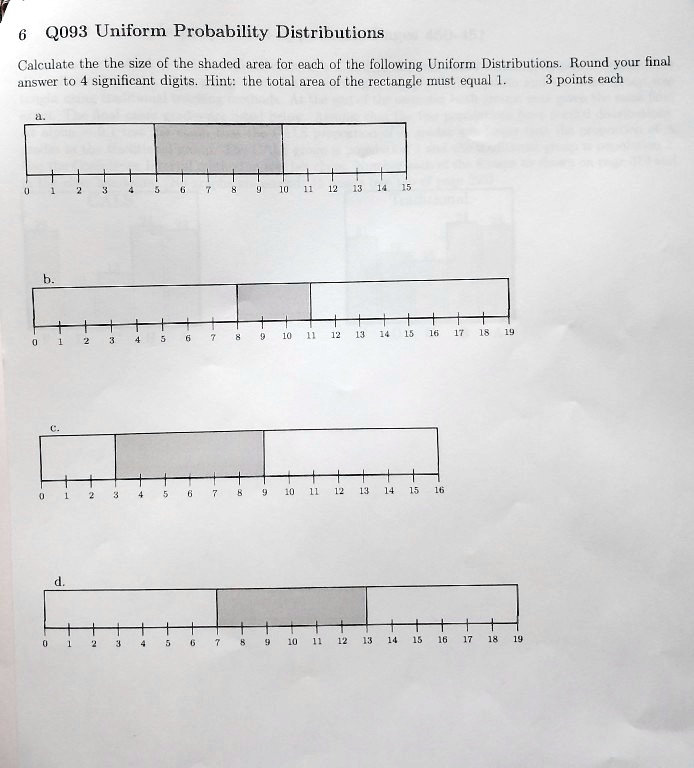 SOLVED: Q093 Uniform Probability Distributions Calculate the the size of the shadedl arca for ...