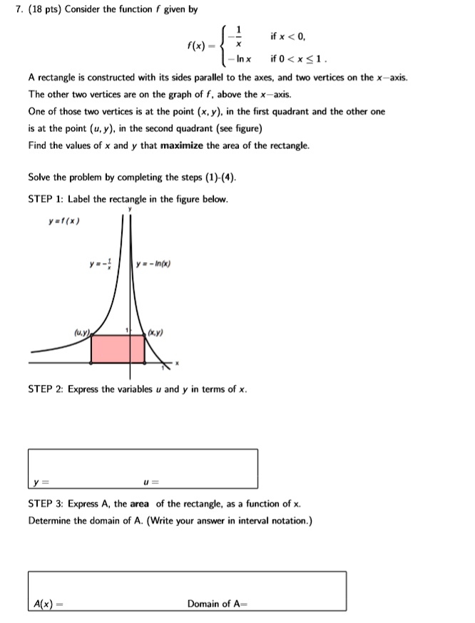 SOLVED: 7. (18 pts) Consider the function given by if