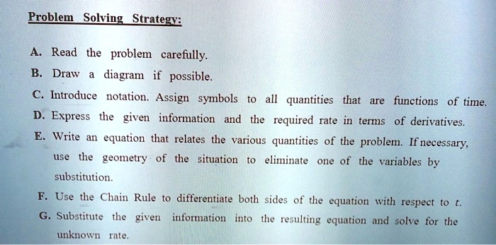 problemsolvingstrategy read the problem carefully draw diagram possible ...