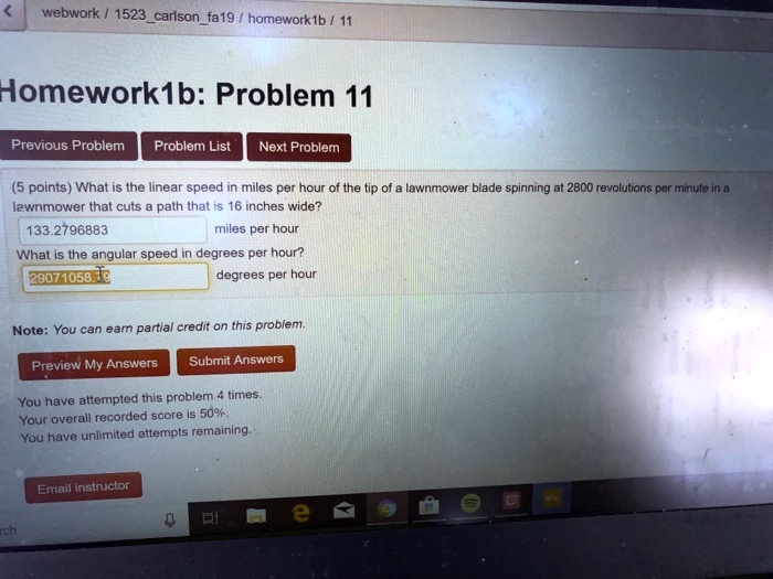 Solved Webwork 1523 Carlsonfa19 Homeworkib Homeworkib Problem 11 Previous Problem Problem
