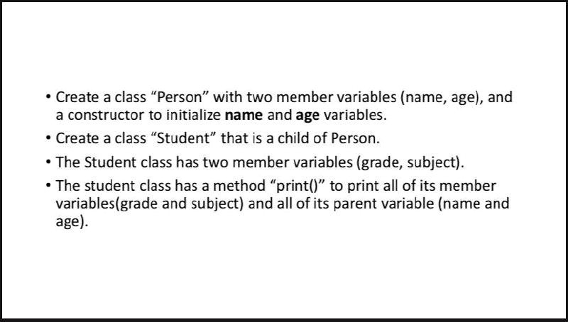 SOLVED: Create a class "Person" with two member variables (name, age), and a constructor to ...