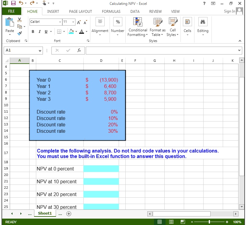 SOLVED: FILE HOME INSERT PAGE LAYOUT FORMULAS DATA REVIEW VIEW Sign In X Calibri 11 AA % Paste ...