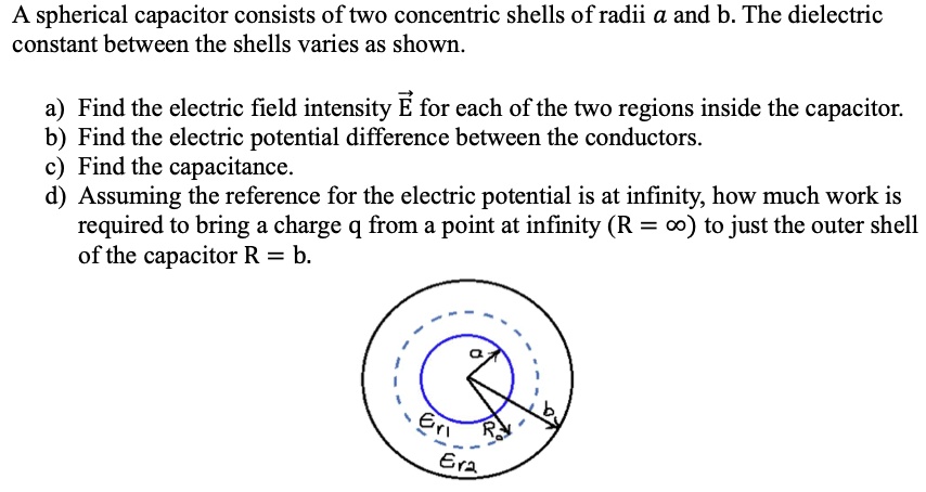 Solved The Two Regions Inside The Capacitor Are R