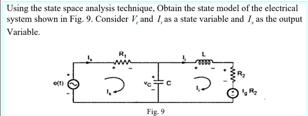 SOLVED: Using the state space analysis technique, obtain the state model of the electrical ...