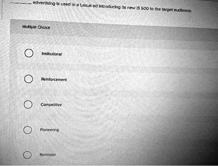 Text: Advertising is used in Lexus to introduce its new IS 500 to the ...