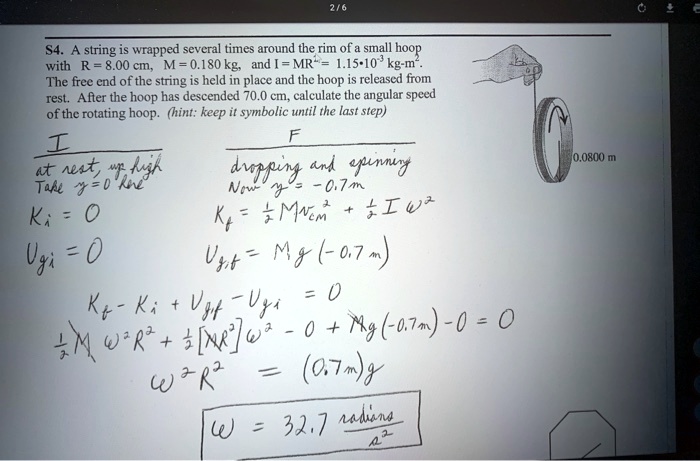 SOLVED: 54. A string is wrapped several times around the rim of a small ...