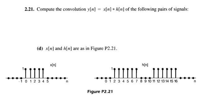 2.21. Compute the convolution y[n] = x[n] * h[n] of the following pairs ...