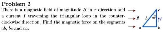SOLVED: Problem 2 There is a magnetic field of magnitude B in x ...