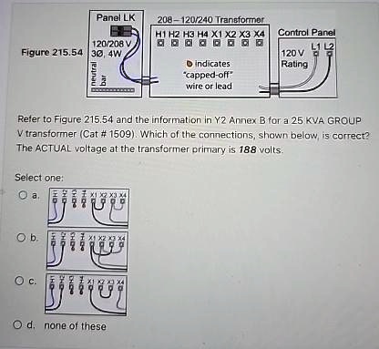 SOLVED: Refer to Figure 215.54 and the information in Y2 Annex B for a 25 KVA GROUP V ...