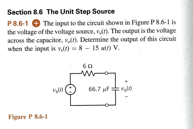 Section 8.6 The Unit Step Source P 8.6-1: The input to the circuit ...