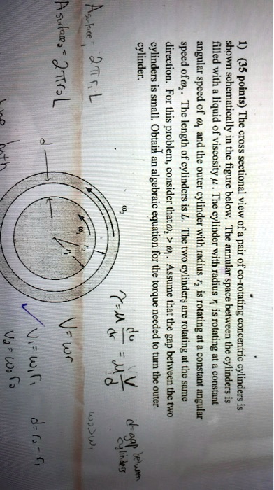 SOLVED: 2 cylinder. cylinders is small. Obtai an algebraic equation for ...