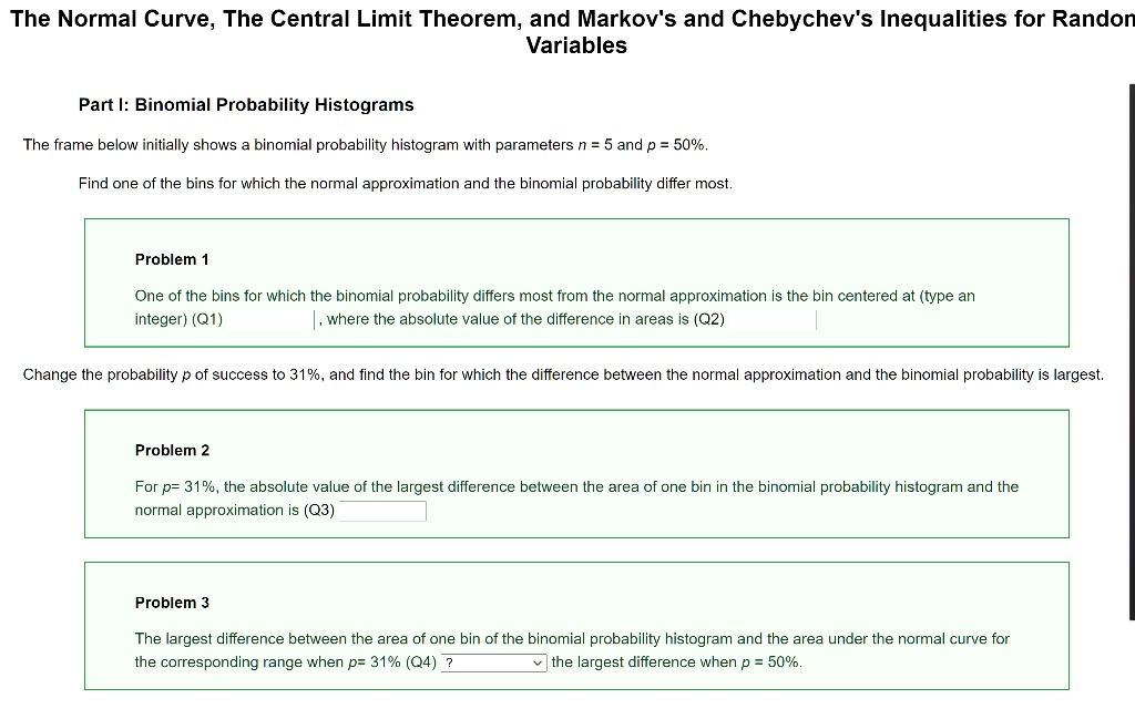 the normal curve the central limit theorem and markovs and chebychevs inequalities for randon ...