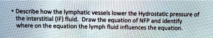 Describe how the lymphatic vessels lower the Hydrostatic pressure of ...