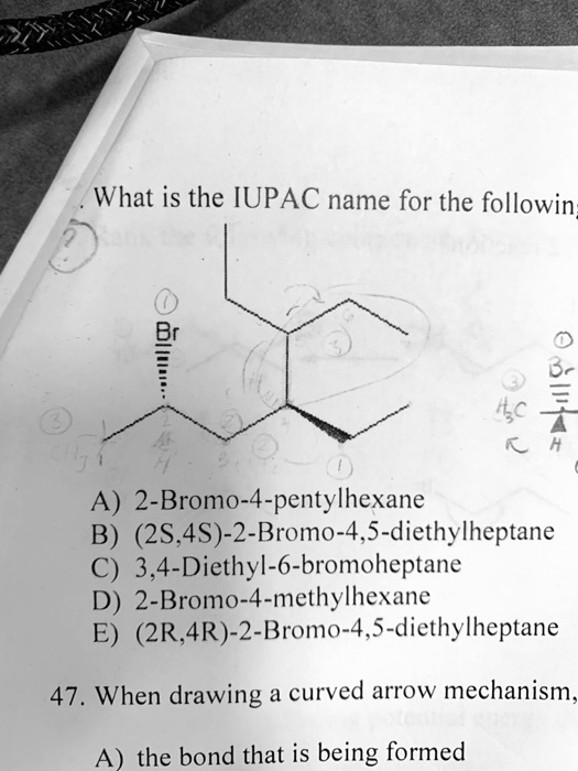 SOLVED: What is the IUPAC name for the following? A) 2-Bromo-4 ... SOLVED: What is the IUPAC name for the following? A) 2-Bromo-4 ...