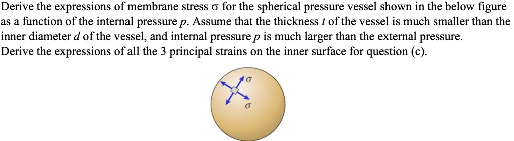 SOLVED: Derive the expressions of membrane stress for the spherical ...