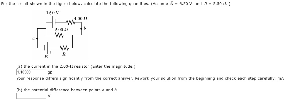 SOLVED: For the circuit shown in the figure below, calculate the following quantities. (Assume ...