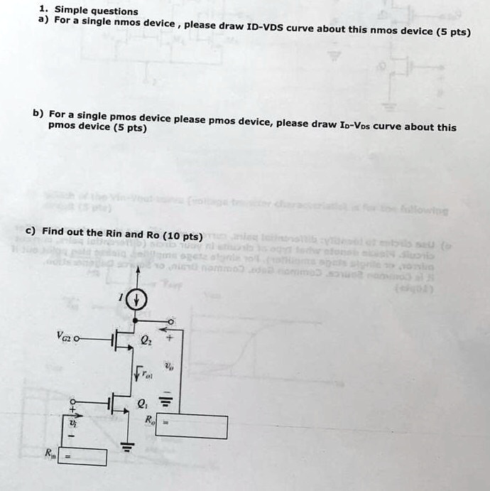 a. For a single NMOS device, please draw the ID-VDS curve for this NMOS ...
