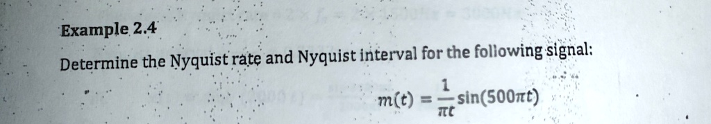 example 24 determine the nyquist rate and nyquist interval for the ...