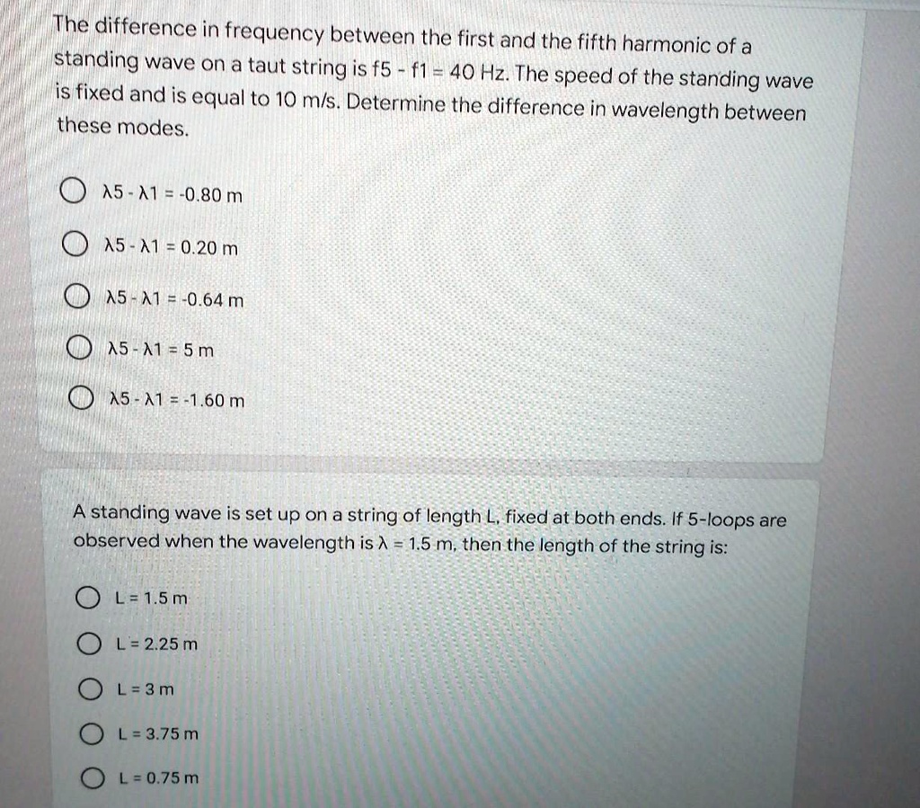 SOLVED: The difference in frequency between the first and the fifth ...