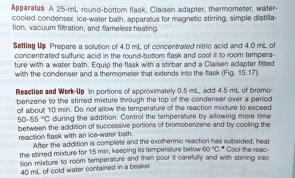 Apparatus A 25-mL round-bottom flask, Claisen adapter, thermometer ...