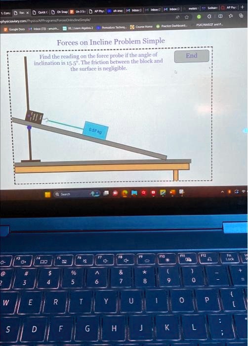 SOLVED: avarycomy'n Forces on Incline Problem Simple Find the reading ...