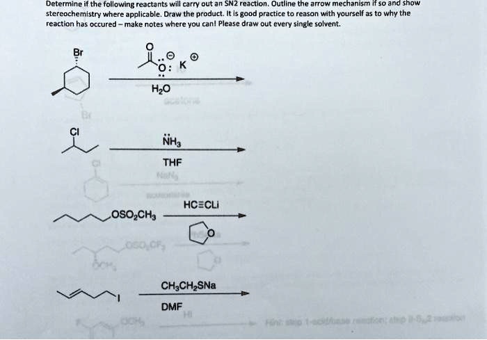 SOLVED:Determine if the following reactants will carry out an SN2 ...