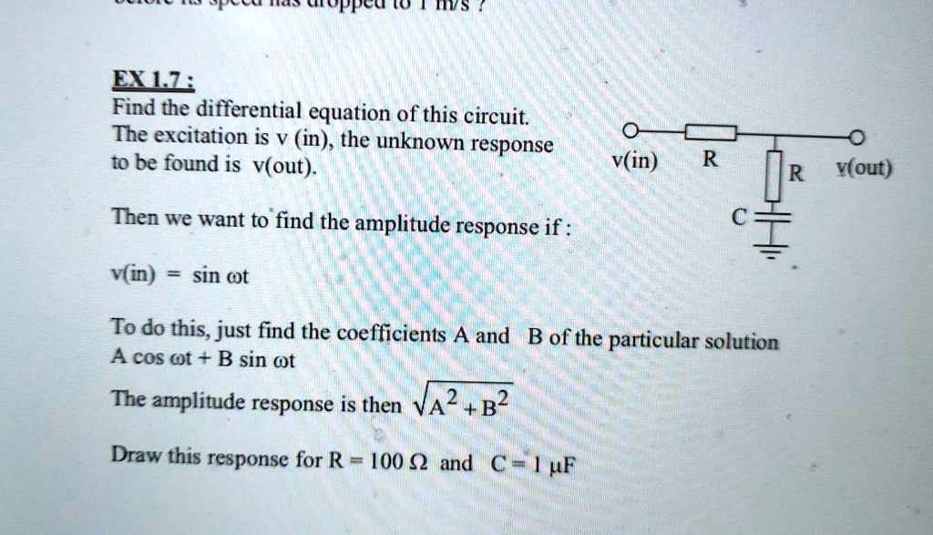 SOLVED: EX1.7: Find the differential equation of this circuit. The ...