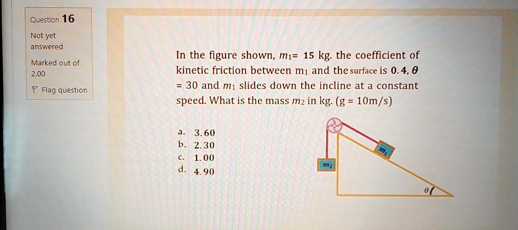 SOLVED: In the figure shown, m = 15 kg. The coefficient of kinetic ...