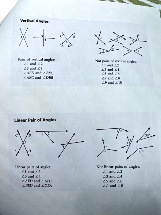 SOLVED: Vertical Angles Pairs of vertical angles: âˆ L1 and âˆ L2 âˆ L3 ...