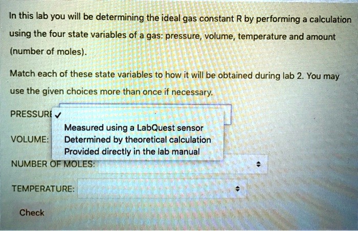 SOLVED: In this lab you will be determining the ideal gas constant R by ...