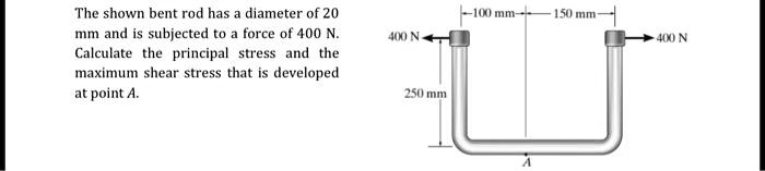 SOLVED: The shown bent rod has a diameter of 20 mm and is subjected to ...