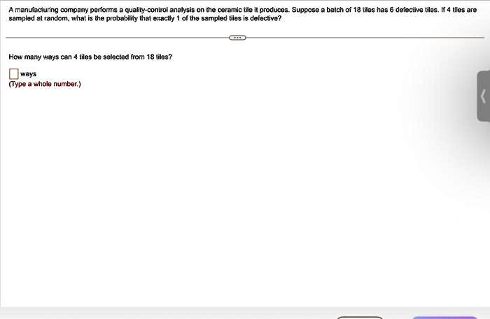 SOLVED: A manufacturing company performs a quality-control analysis on ...