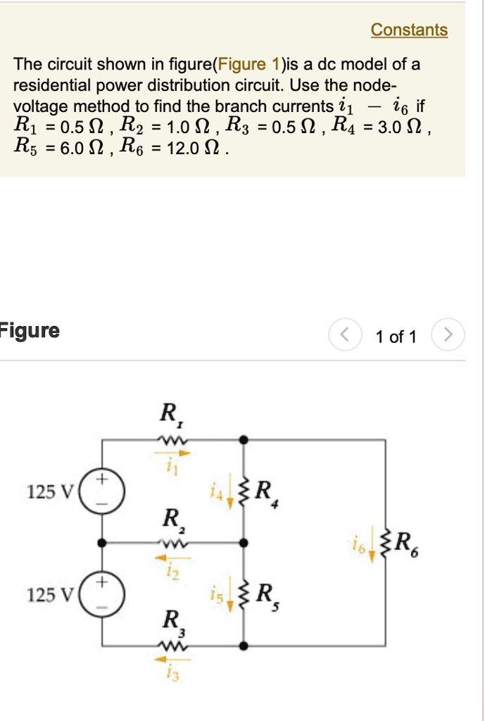 SOLVED: The circuit shown in Figure 1 is a DC model of a residential power distribution circuit ...