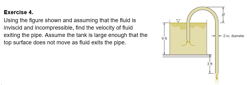 SOLVED: Exercise 4. Using the figure shown and assuming that the fluid ...
