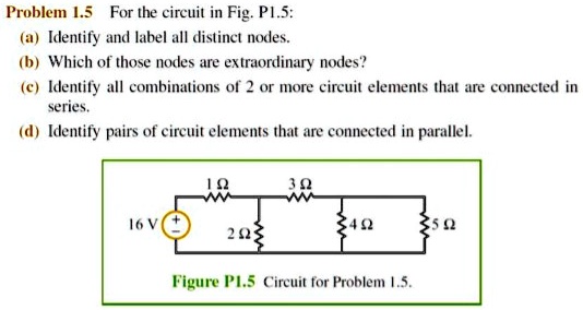 SOLVED: Problem 1.5 For the circuit in Fig.P1.5: a) Identify and label all distinct nodes. b ...
