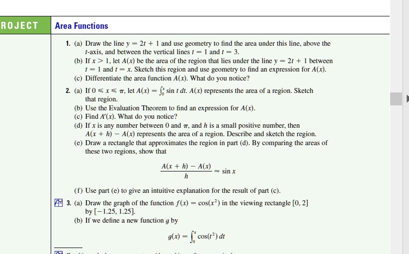 roject area functions 1 a draw the line y 2t and use geometry t0 find ...
