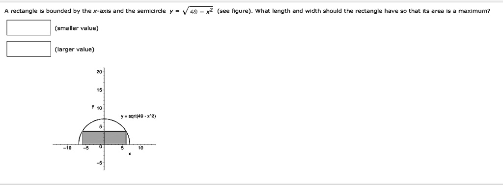 rectangle is bounded by the x axis and the semicircle y see figure what ...