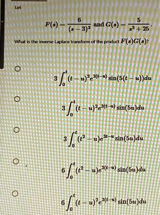 SOLVED: Texts: Let 2 + 25 What is the inverse Laplace transform of the ...